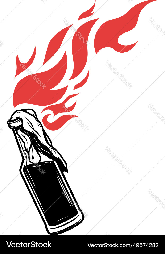 Molotov cocktail isolated on white background Vector Image