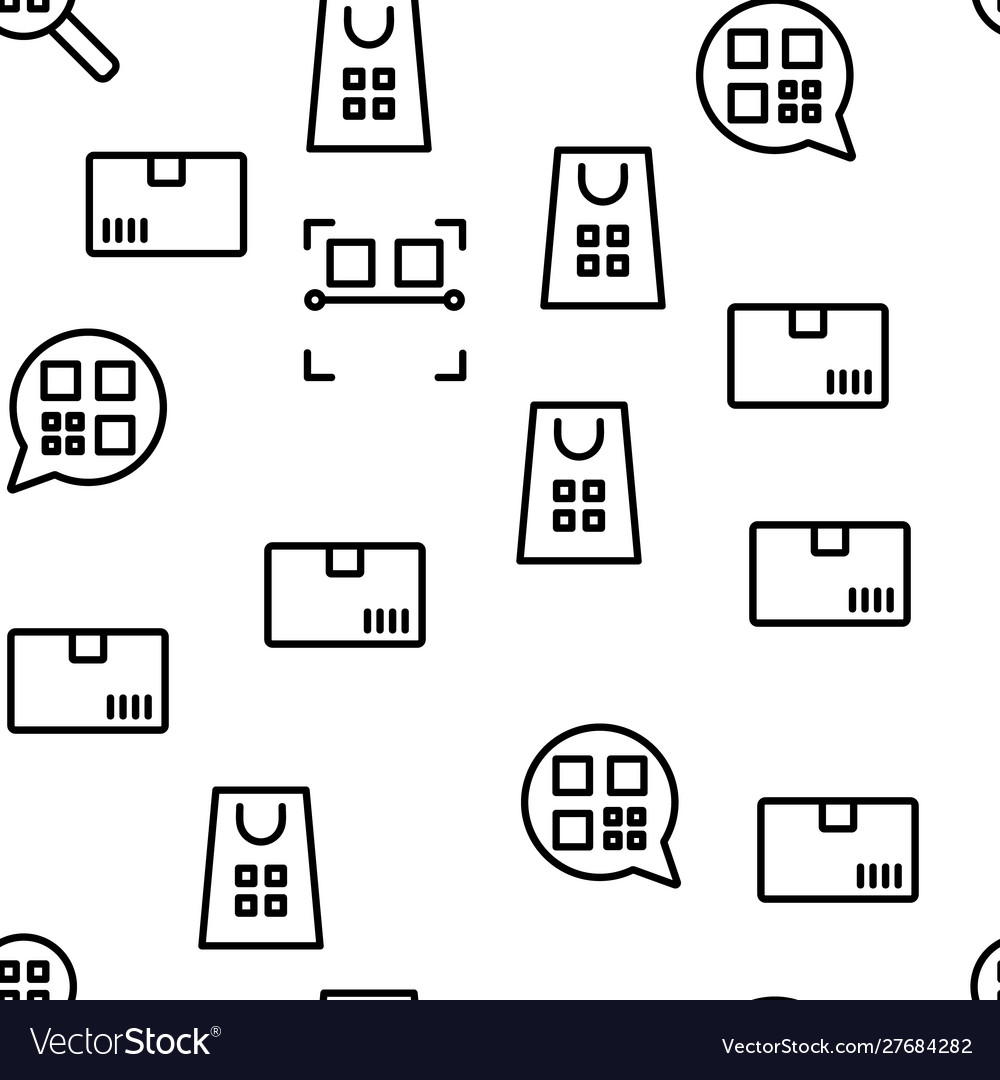 Qr code scan seamless pattern Royalty Free Vector Image