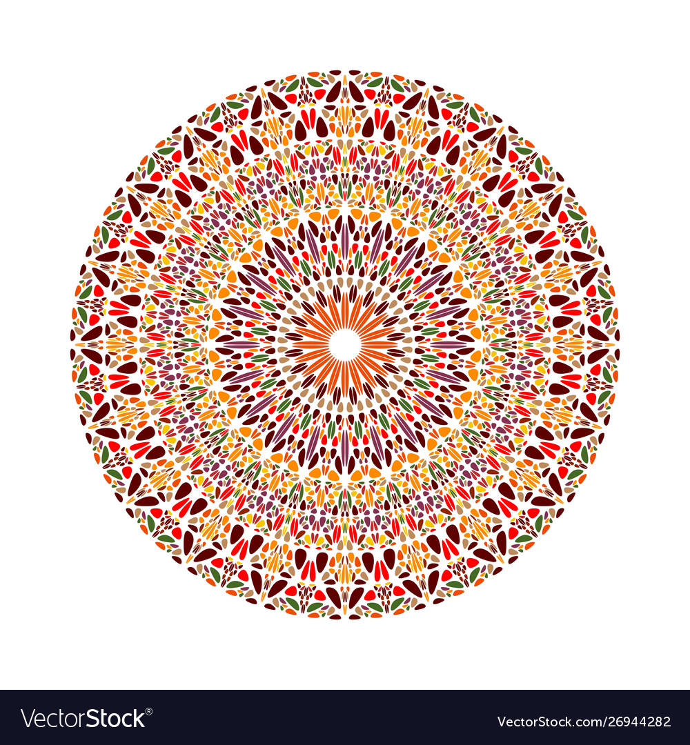 Round circular colorful abstract floral pattern Vector Image