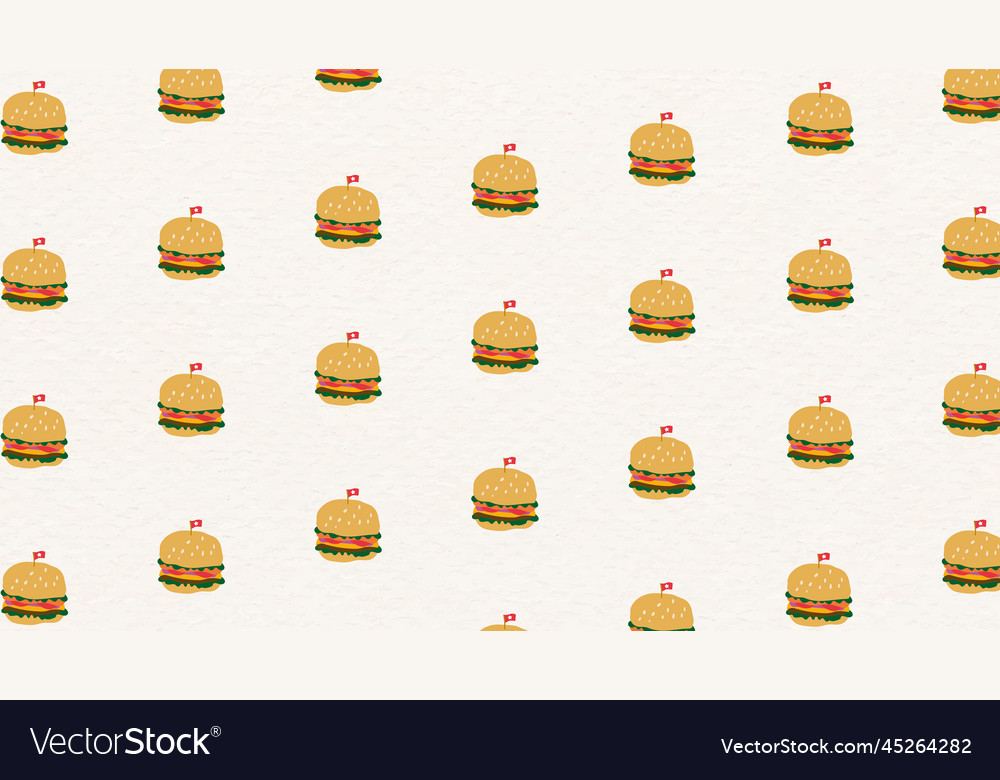 Seamless burger pattern background Royalty Free Vector Image