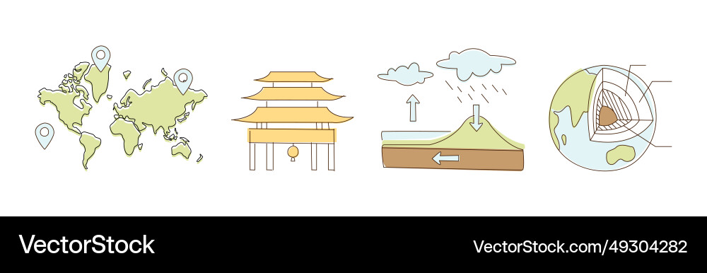 Tourism and travel on vacation object element Vector Image