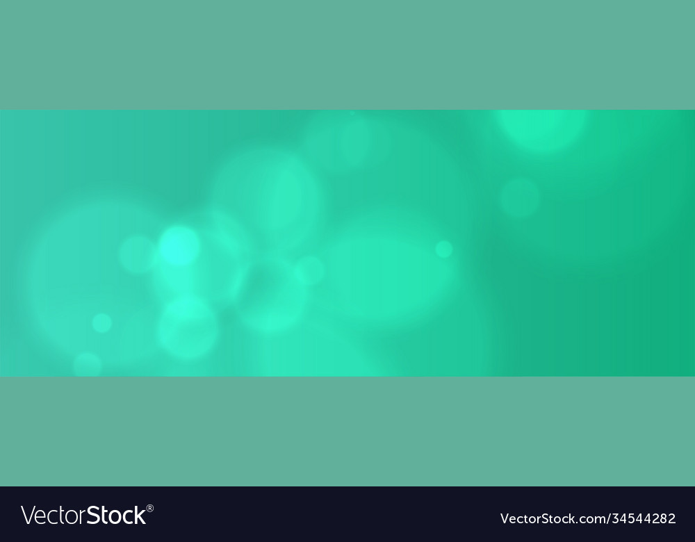 Turquoise color bokeh banner with blur effect Vector Image
