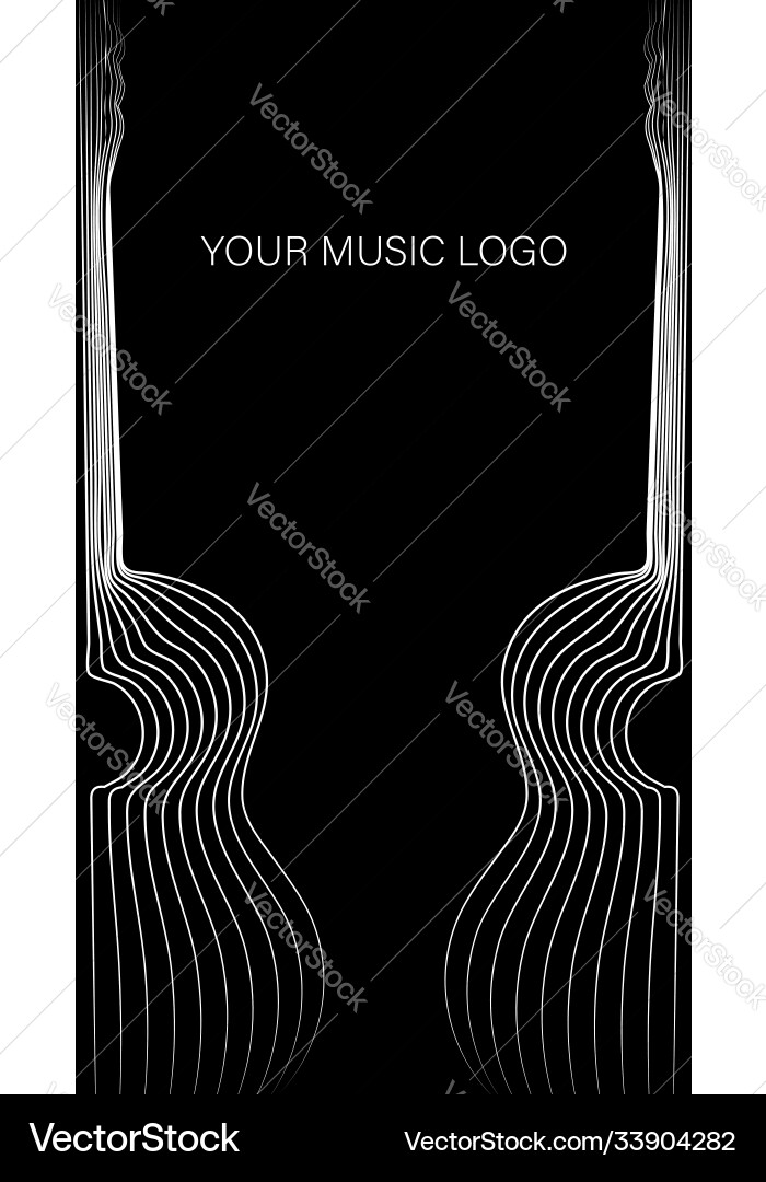 Vertical abstract black and white music banner Vector Image