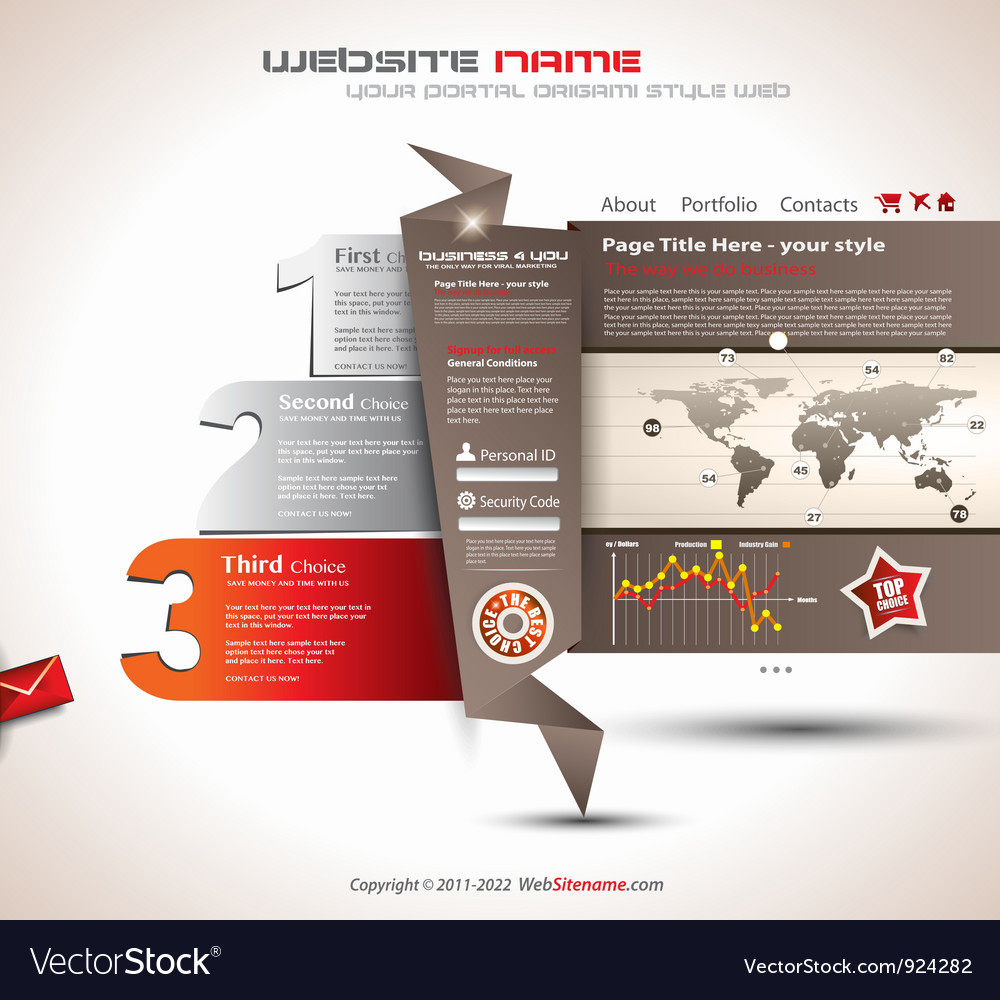 Website layout Royalty Free Vector Image - VectorStock