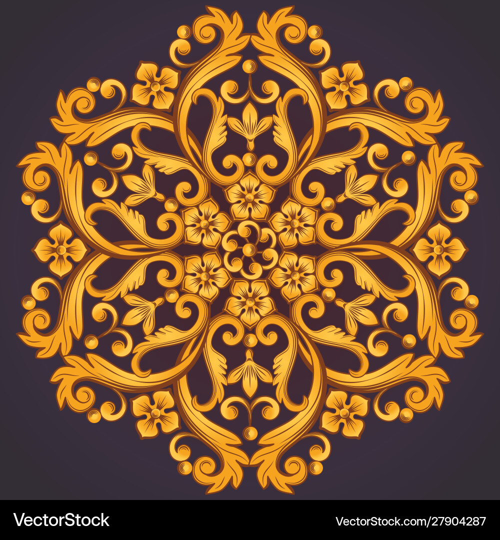 Beautiful round ornamental element for design in Vector Image