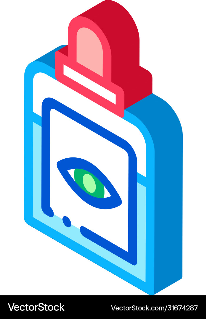 Bottle drops for sick eyes isometric icon Vector Image