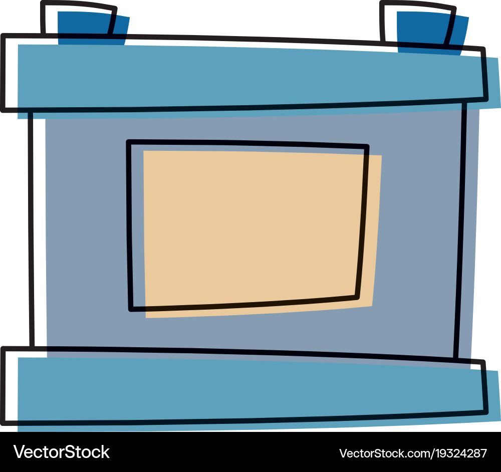 Car battery isolated cartoon Royalty Free Vector Image