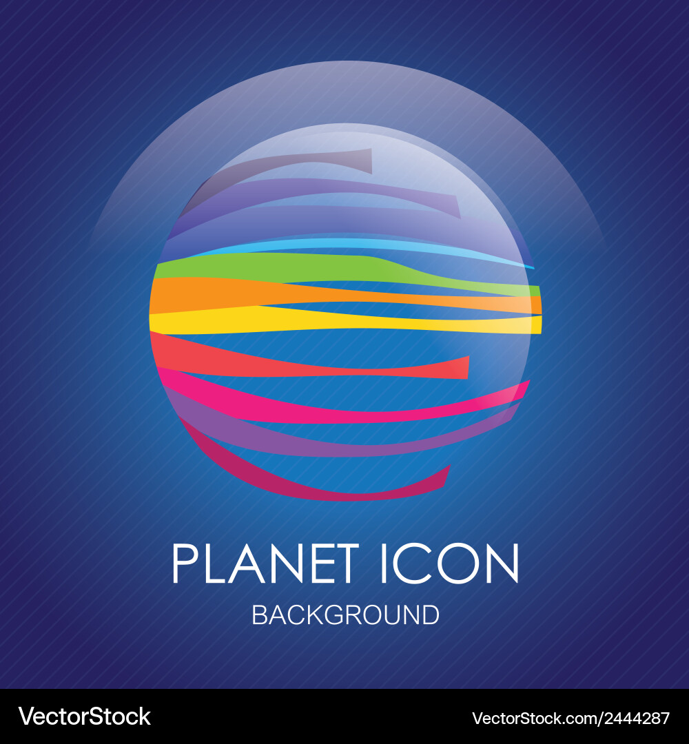 Colorful planet formed lines with glass effect Vector Image