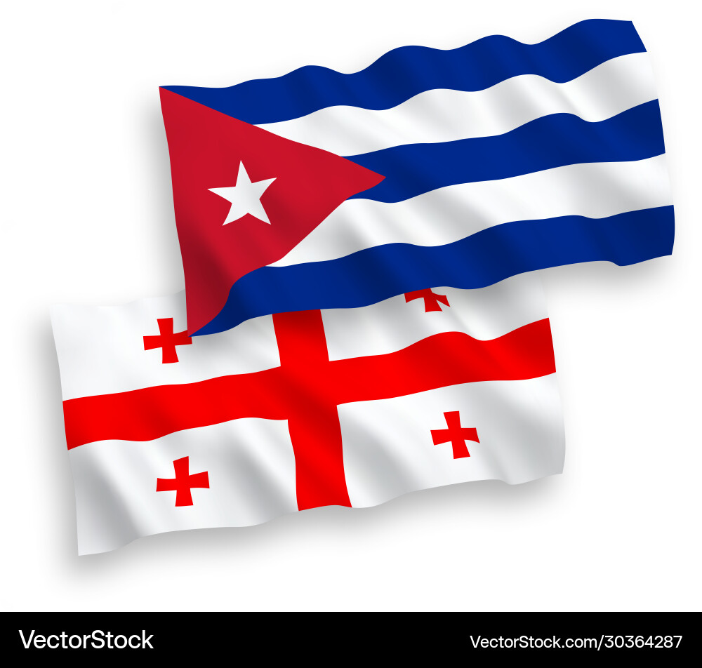 Flags cuba and georgia on a white background Vector Image
