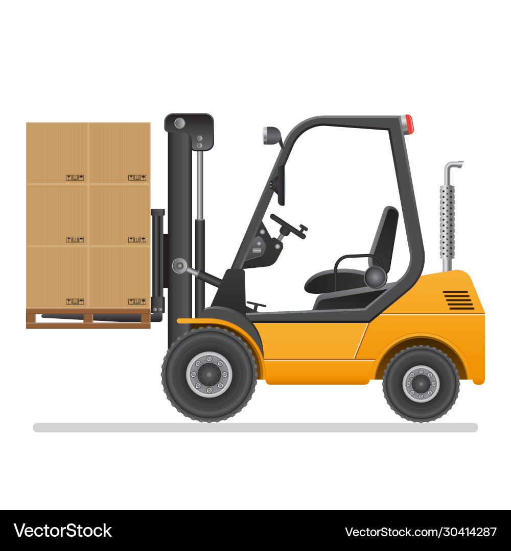 Forklift truck isolated on white Royalty Free Vector Image