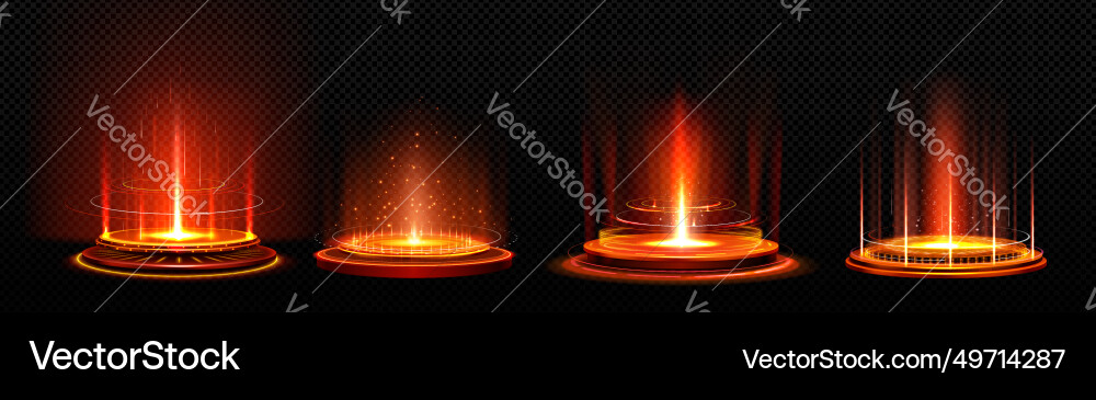 Glowing red neon game portal Royalty Free Vector Image