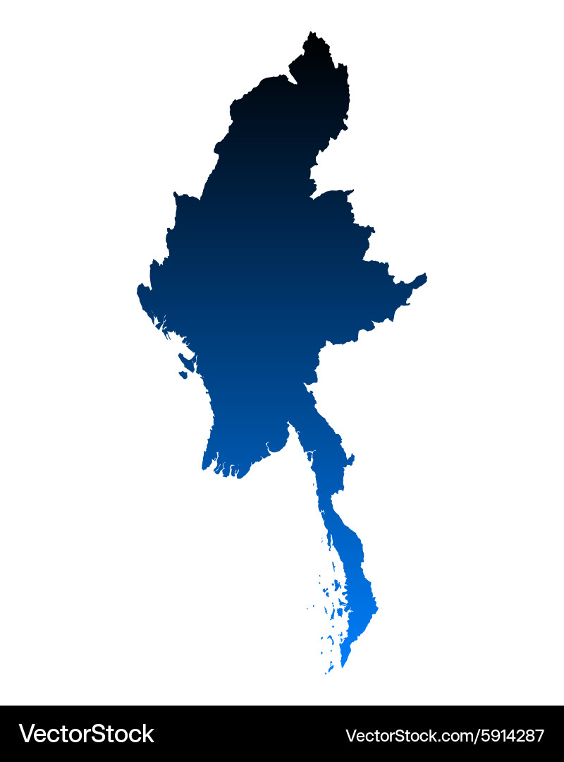 Map of myanmar Royalty Free Vector Image - VectorStock