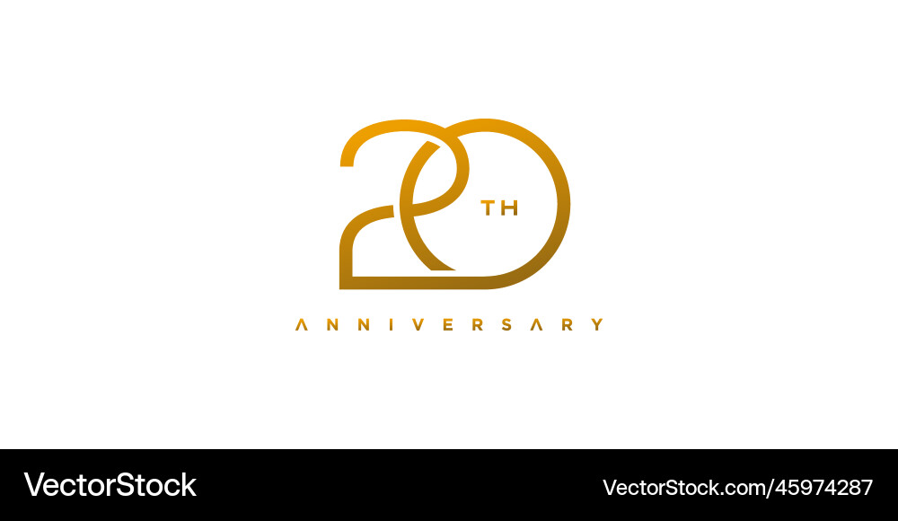 Modern and elegant number 20 logo design Vector Image