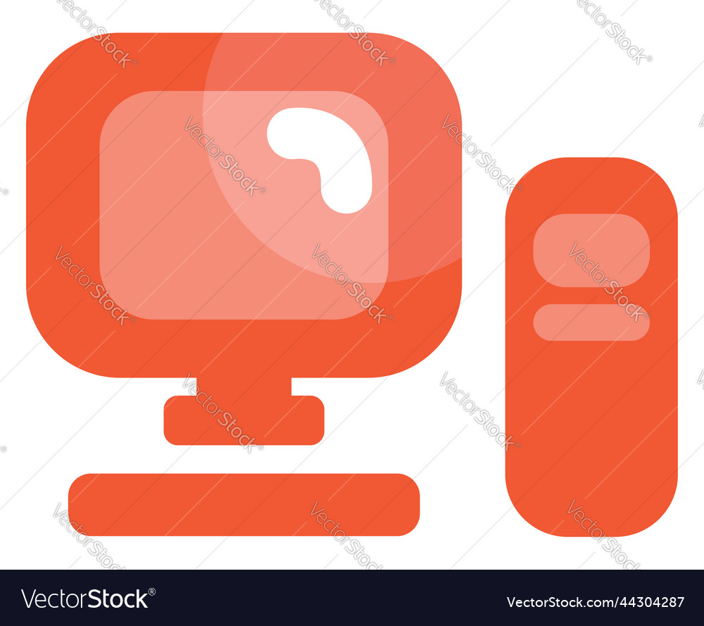 Orange computer case on a white background Vector Image