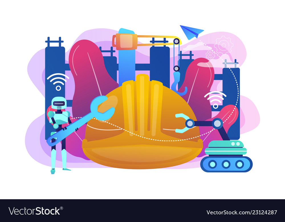 Robotics construction concept Royalty Free Vector Image
