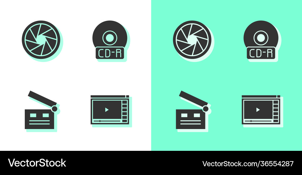 Set online play video camera shutter movie Vector Image