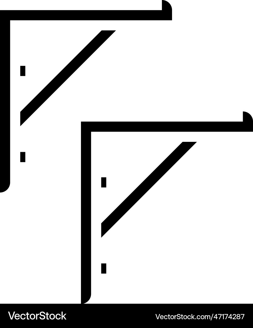 Shelf bracket hardware furniture fitting glyph Vector Image