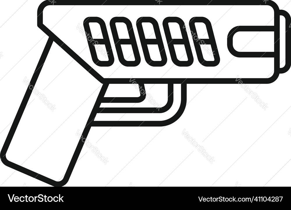 Shock taser icon outline gun stun Royalty Free Vector Image