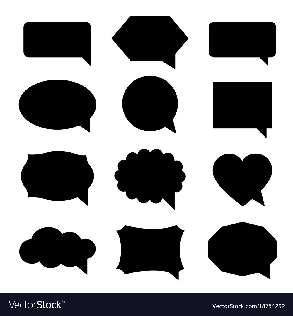 Blank empty white speech bubbles Royalty Free Vector Image