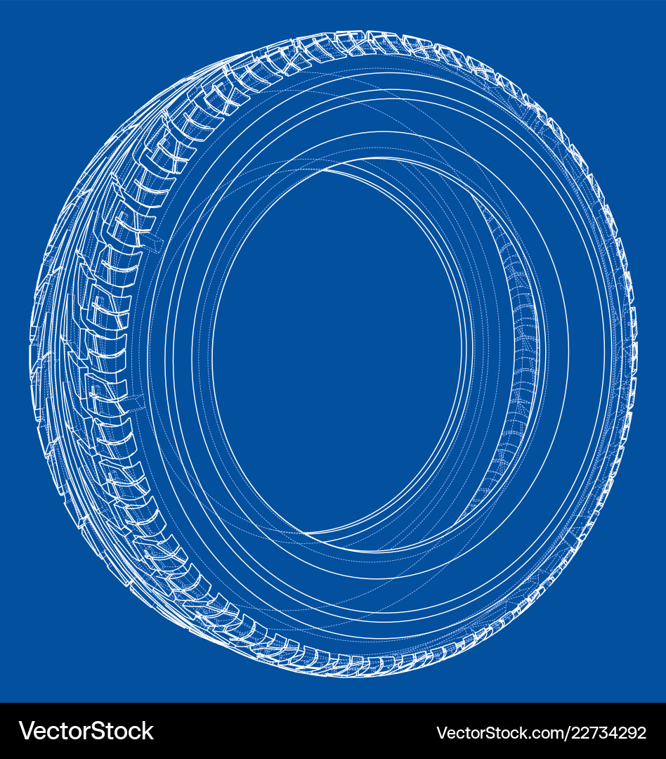 Car tire concept rendering of 3d Royalty Free Vector Image