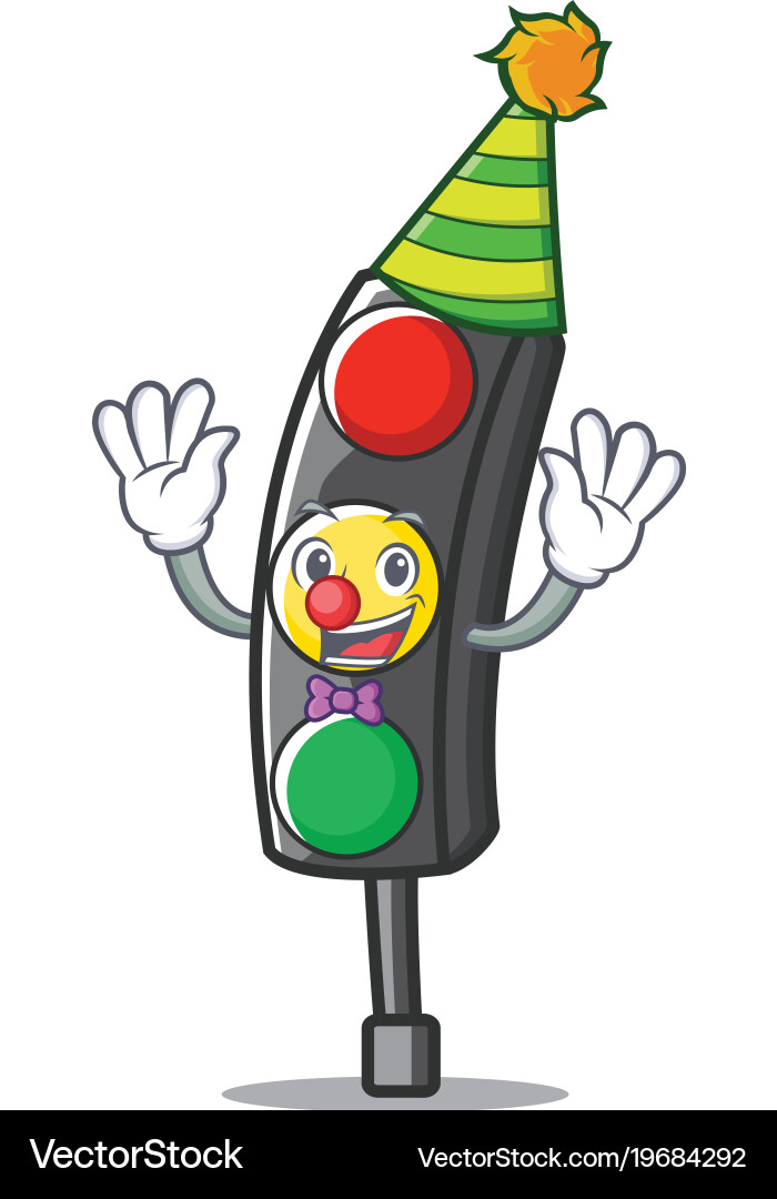 Clown traffic light character cartoon Royalty Free Vector