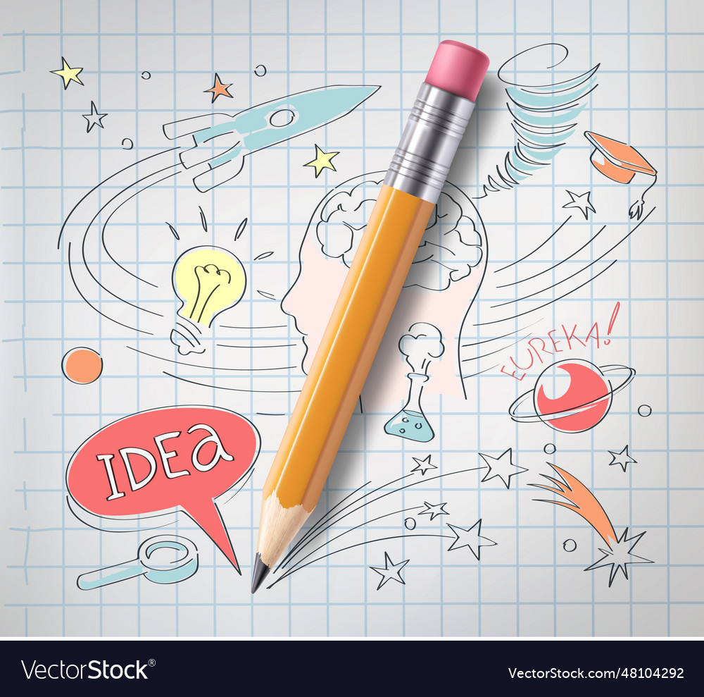 Education science concept pencil sketch Royalty Free Vector