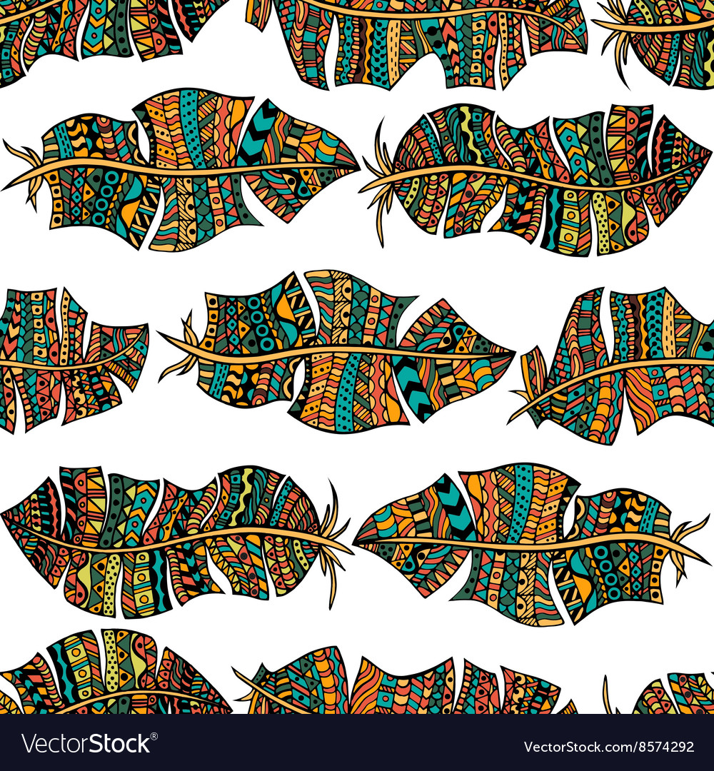 Feathers seamless pattern Royalty Free Vector Image