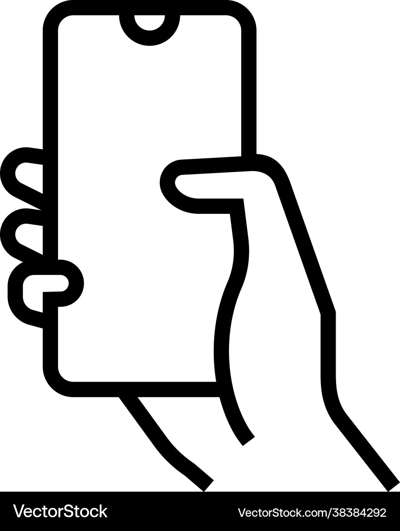 Finger swiping on phone screen line icon Vector Image