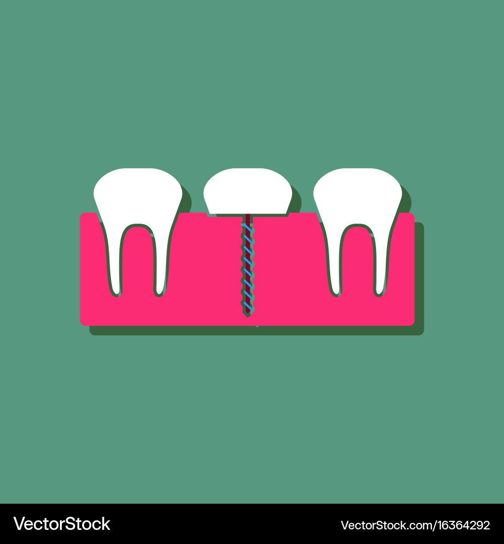 Flat icon design collection teeth and gum in Vector Image