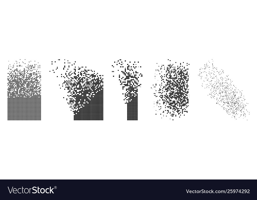 Flat rectangle disintegration abstract Royalty Free Vector