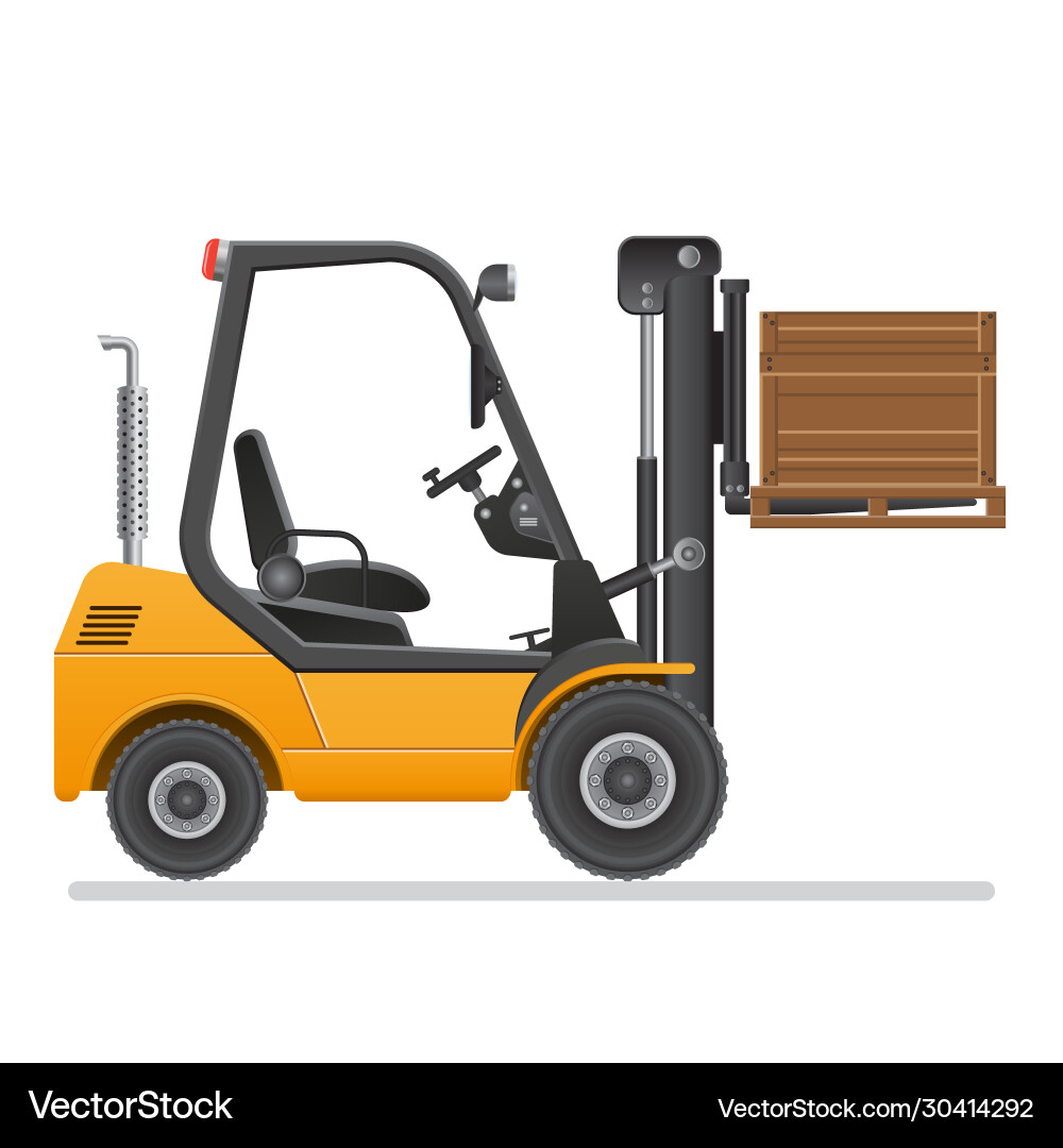 Forklift truck isolated on white Royalty Free Vector Image