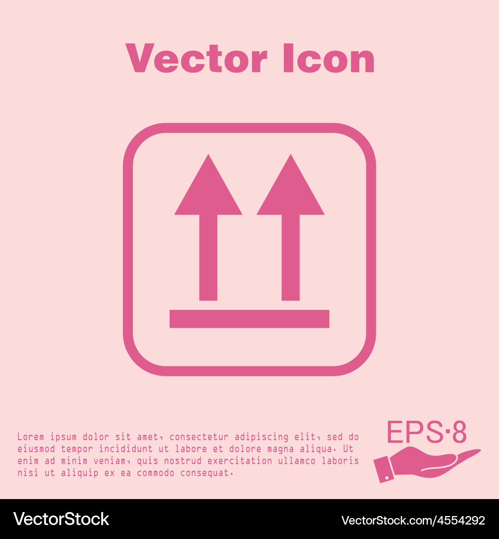 Fragile symbol arrow up logistic icon Royalty Free Vector