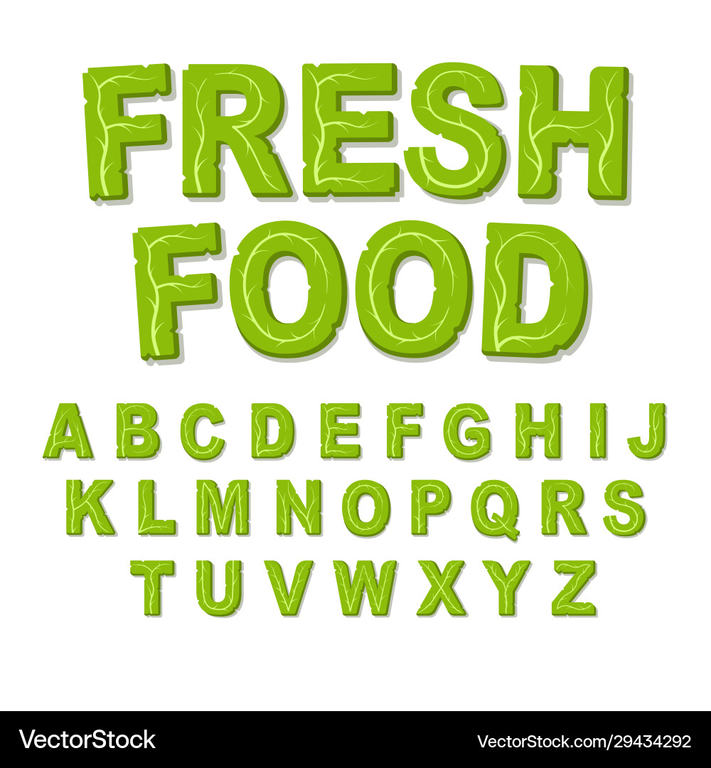 Green eco alphabet Royalty Free Vector Image - VectorStock