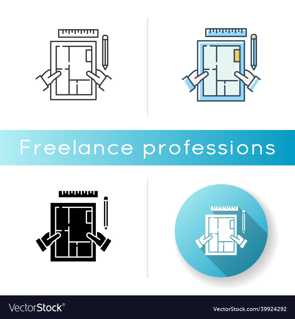 Interior designer icon freelance architect Vector Image