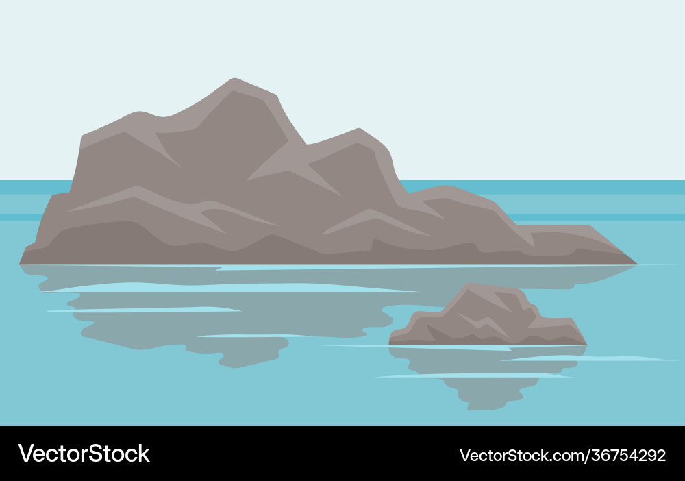 Landscape with salty water on seashore waves hit Vector Image