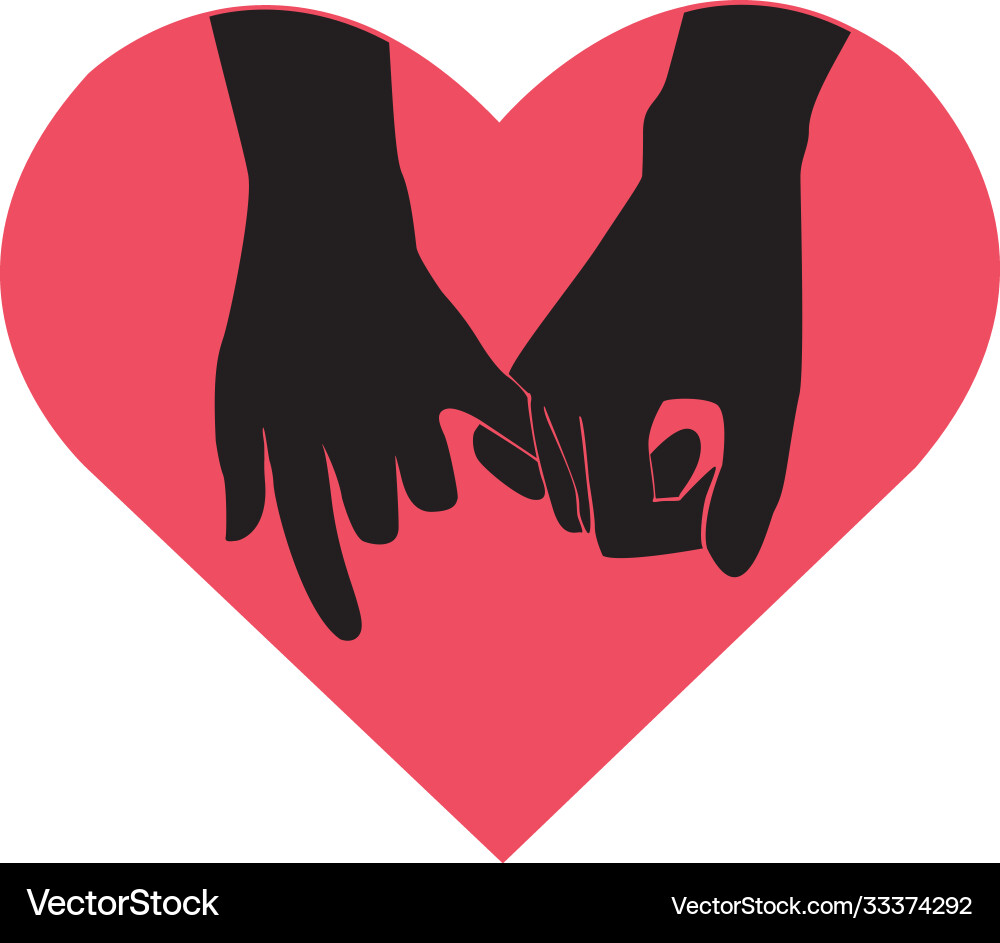 Promise hand holding in heart shape Royalty Free Vector