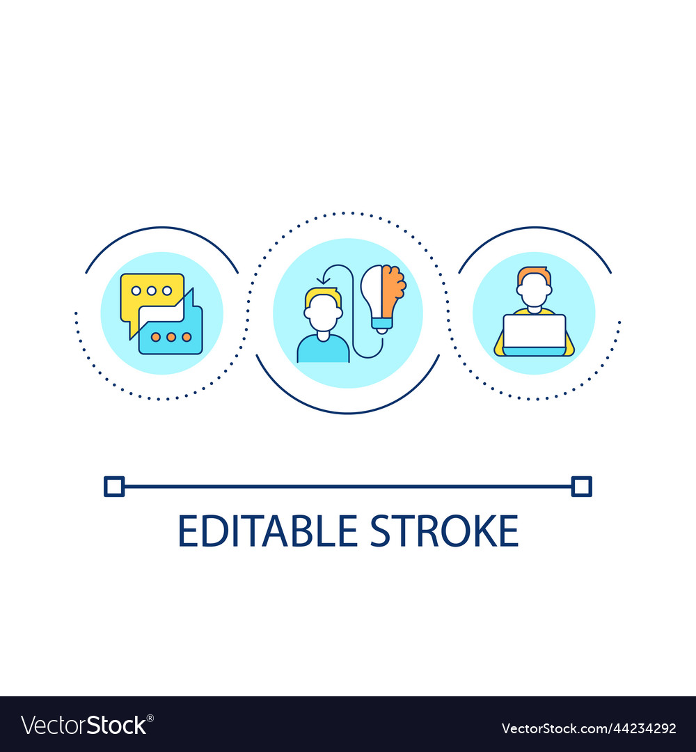 Self learning approach loop concept icon Vector Image