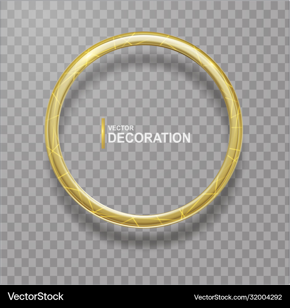 Shining golden ring abstract gold glowing round Vector Image