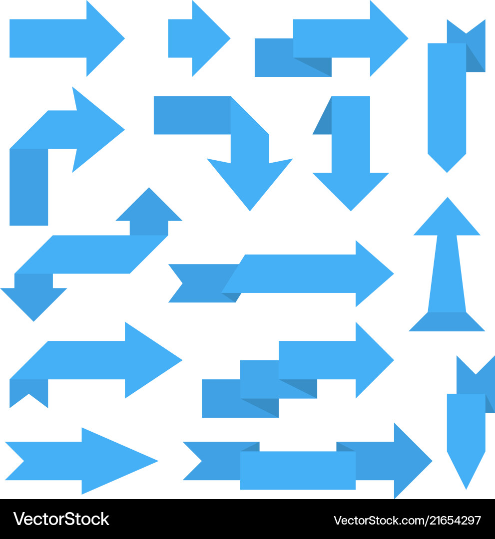 Blue paper arrows 3d sticker labels Royalty Free Vector