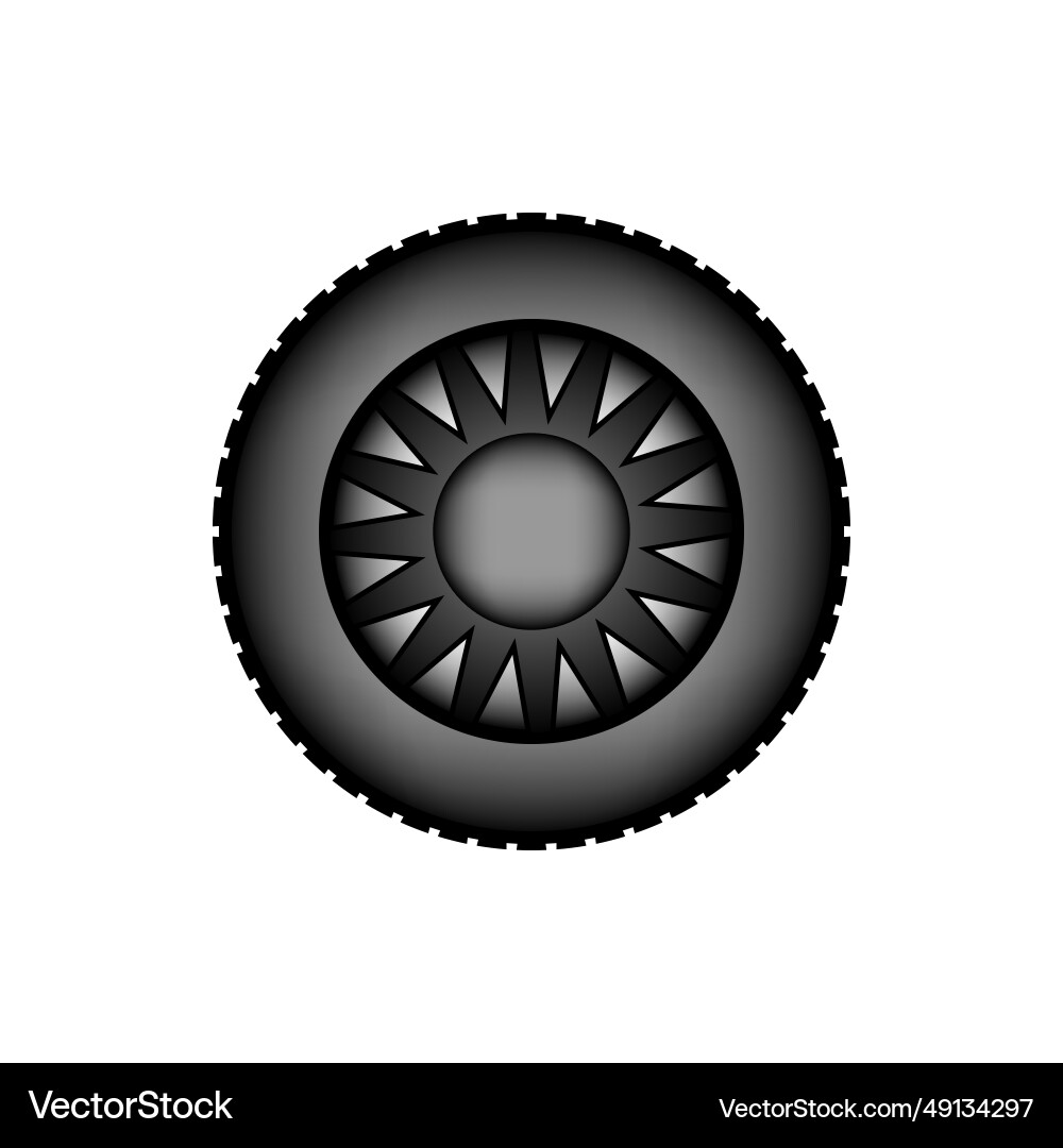 Car wheel icon on white background Royalty Free Vector Image
