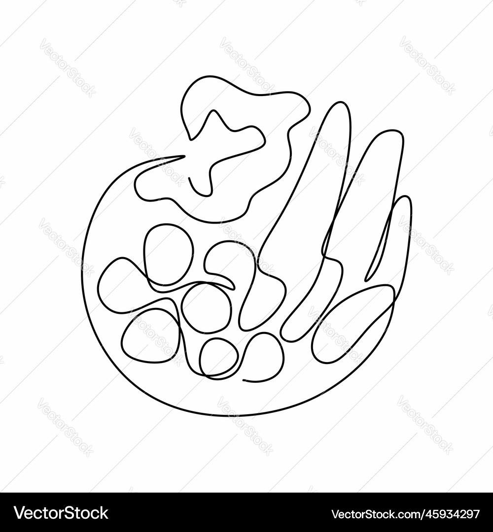 Continuous one single line drawing of fresh Vector Image