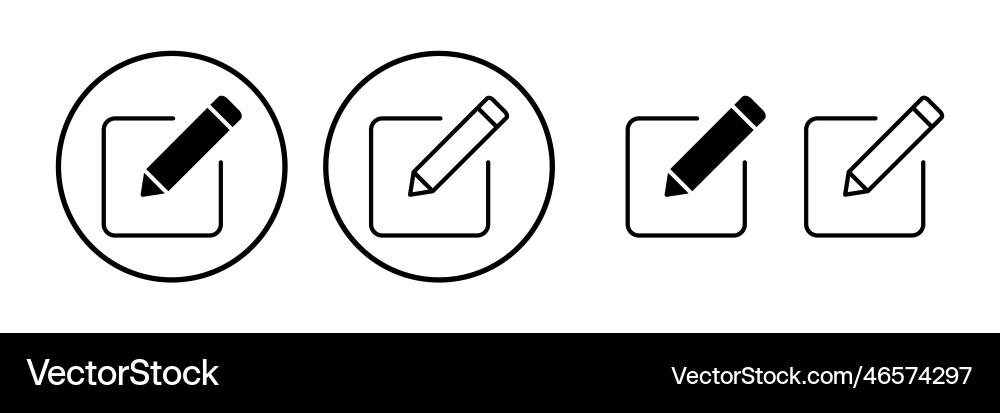 Edit icon document sign and symbol pencil Vector Image