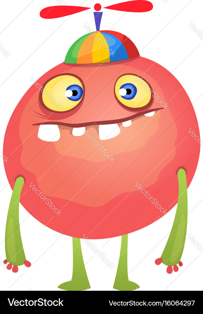 Funny cartoon red monster Royalty Free Vector Image