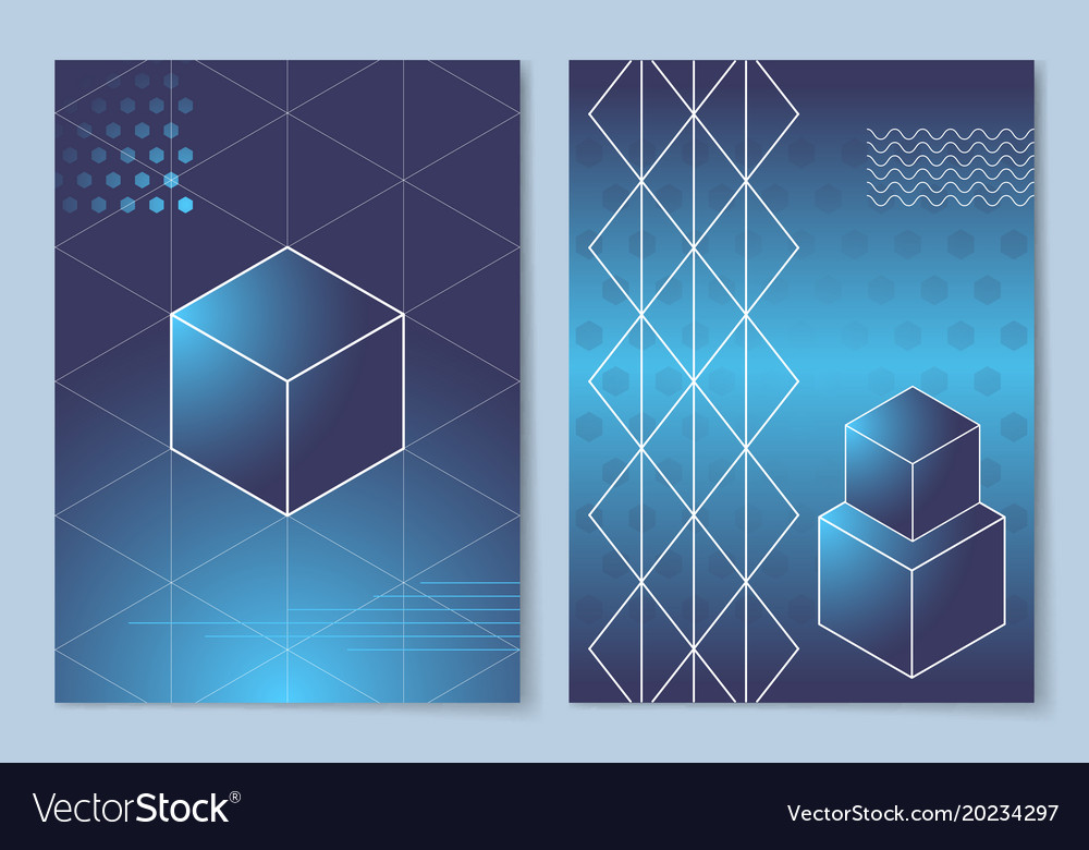 Geometric shapes posters set Royalty Free Vector Image