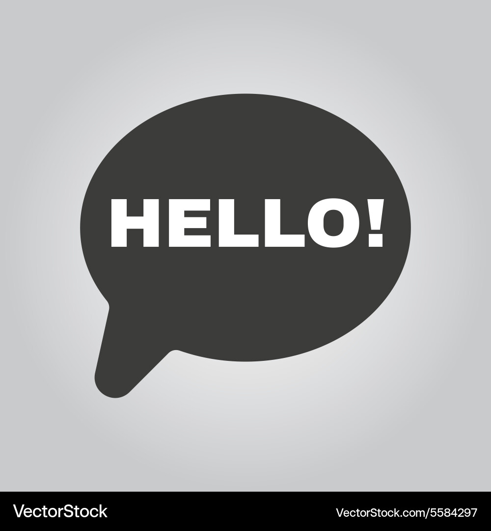 Hello icon greet and hi symbol flat Royalty Free Vector
