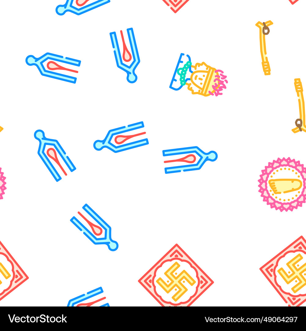 Hinduism hindu god om seamless pattern Royalty Free Vector