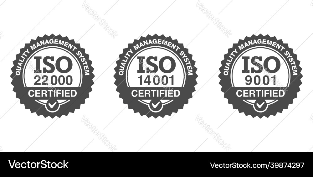 Iso certified monochrome marking collection Vector Image