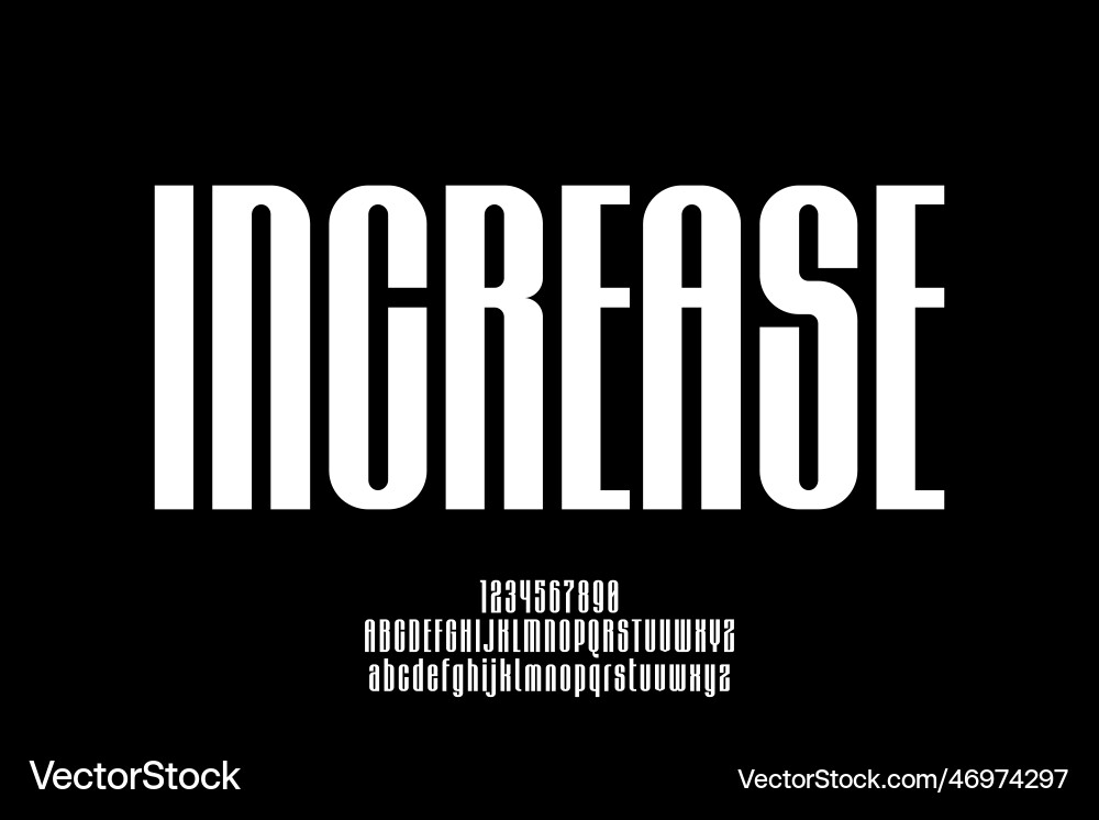 Modern and unique condensed display font Vector Image