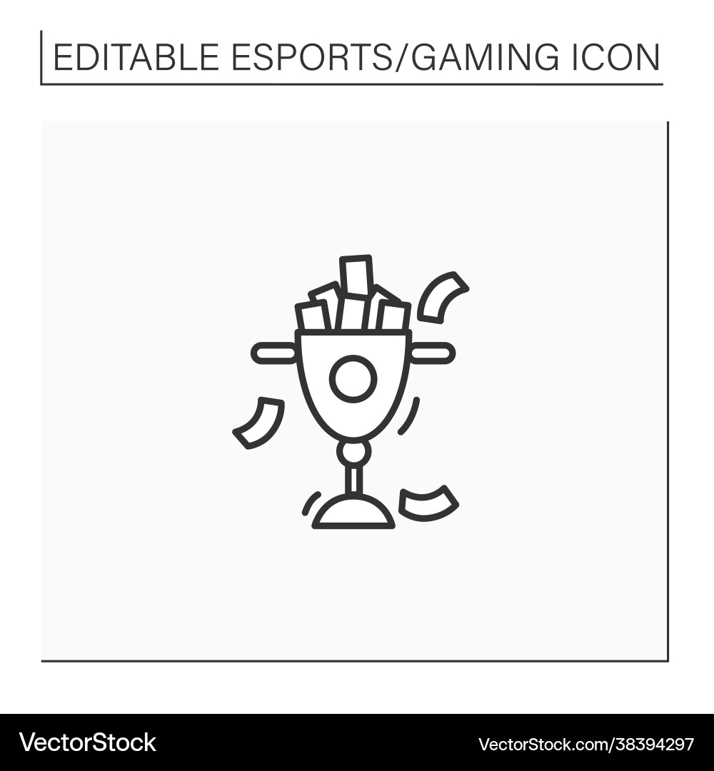 Prize money line icon Royalty Free Vector Image