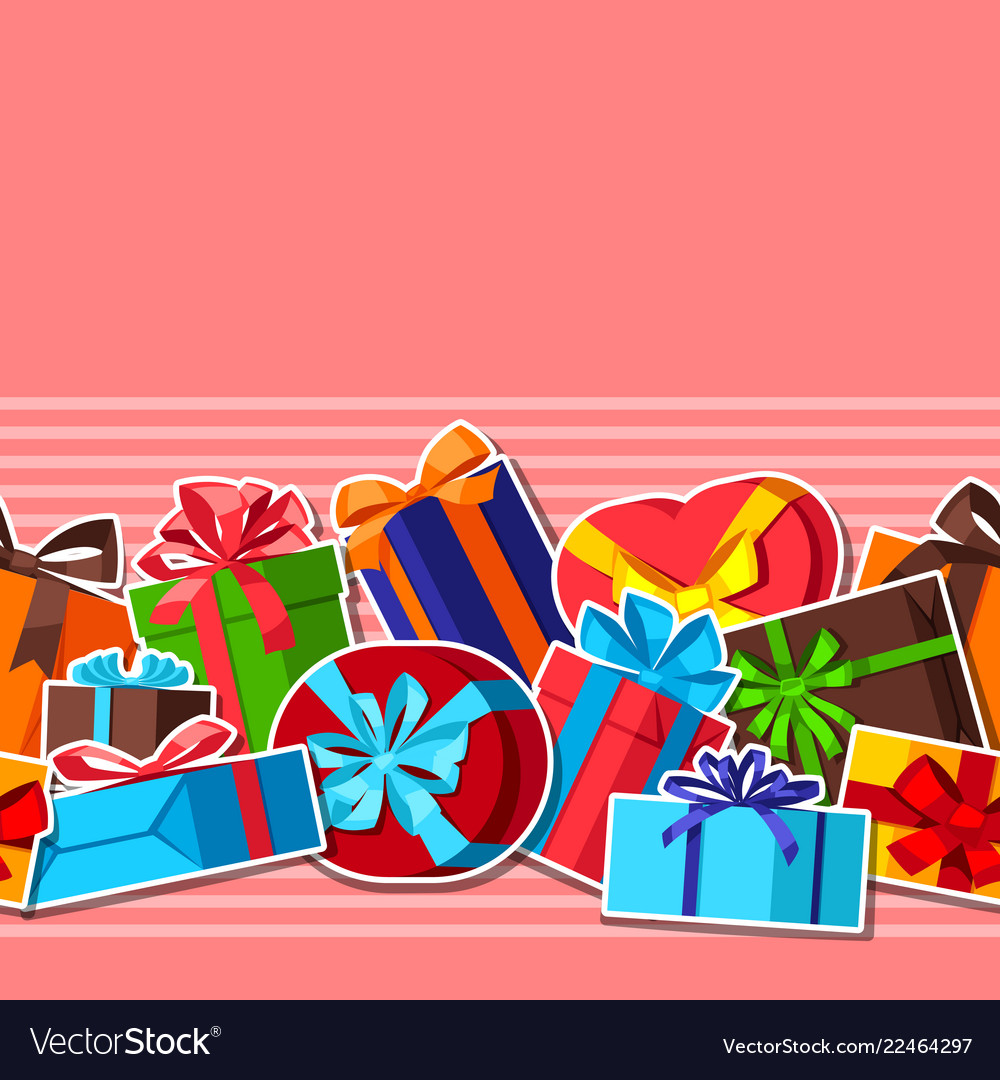 Seamless pattern with gift boxes Royalty Free Vector Image